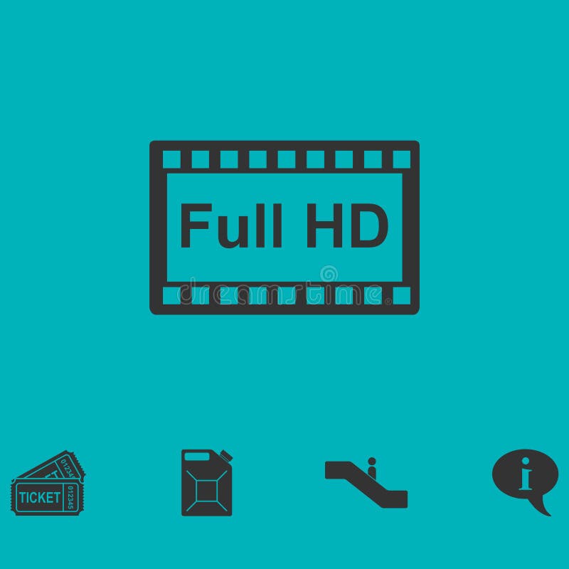 Full hd icon flat stock vector. Illustration of download - 137915640