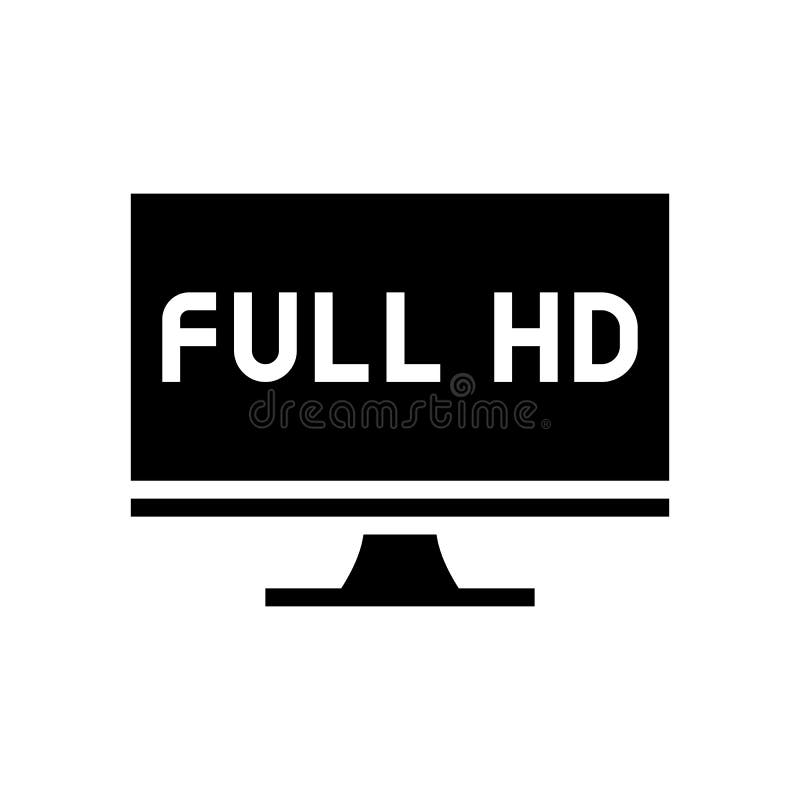 4k Resolution Computer Display Neon Glow Icon Illustration Stock Vector ...