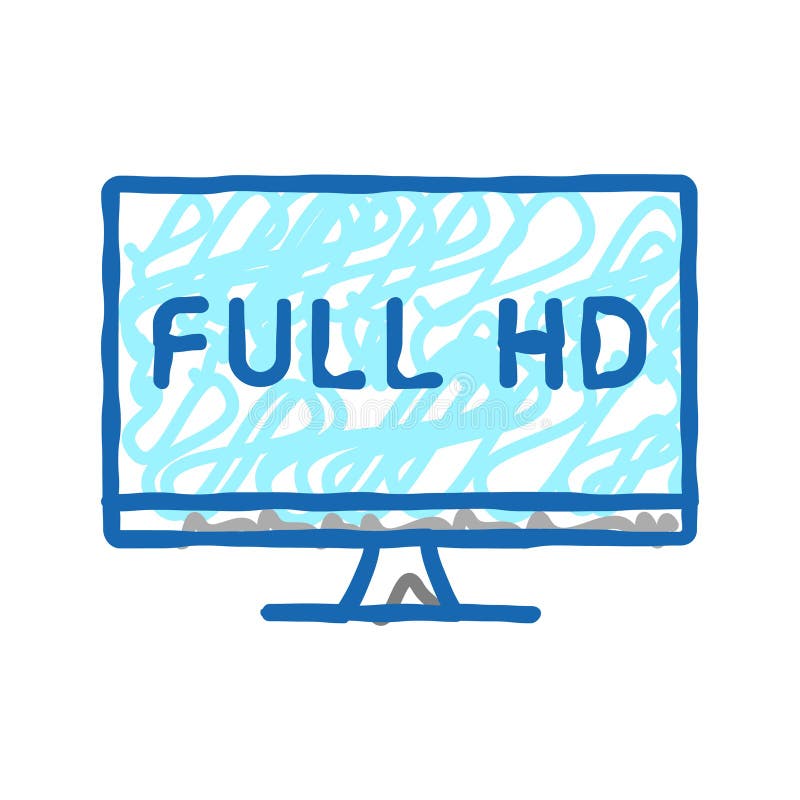 Full Hd Resolution Computer Screen Icon Doodle Illustration Stock ...
