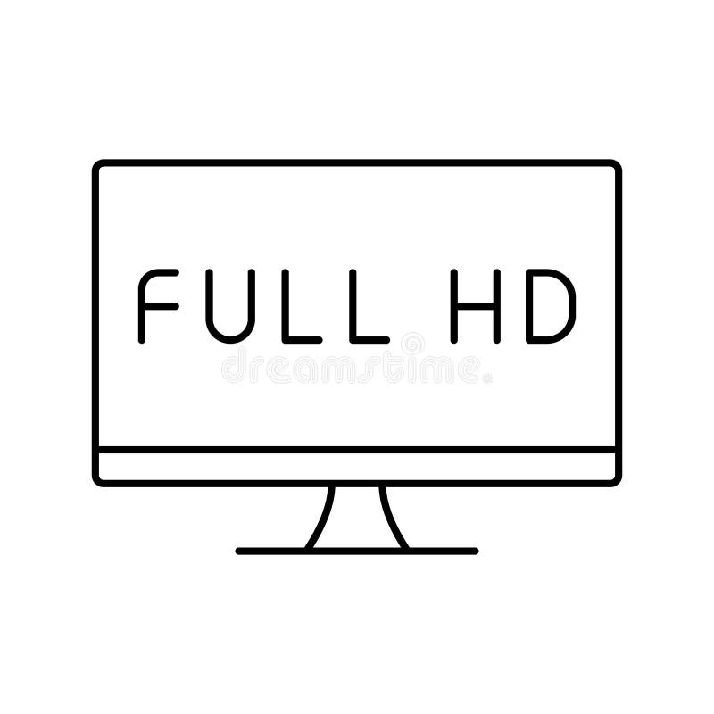 4k Resolution Computer Display Neon Glow Icon Illustration Stock Vector ...