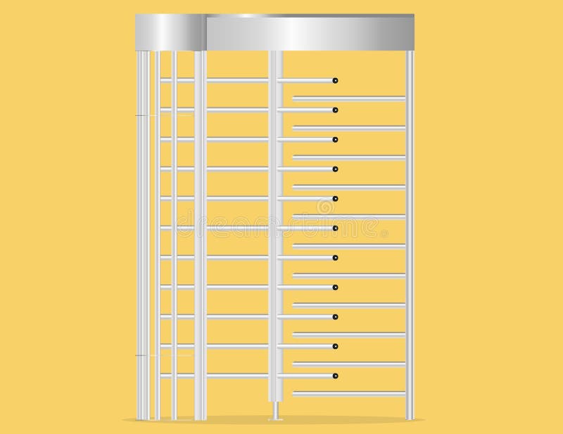 Full Height Turnstile Security System. Security Gates Vector ...