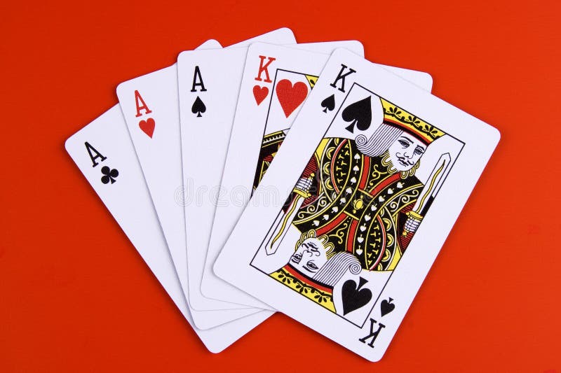 Poker Hand Full House Aces and Kings Playing Cards Stock Vector ...