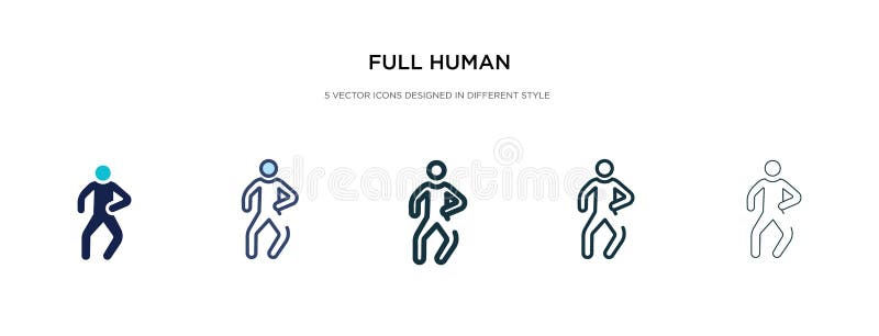 Full Human Icon in Different Style Vector Illustration. Two Colored and ...