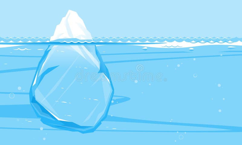 Full Iceberg in Side View Concept Illustration Stock Vector ...