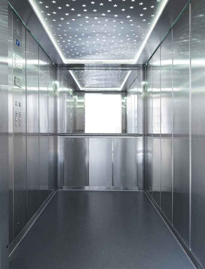Full inox elevator stock photo. Image of mirror, elevate - 17316678