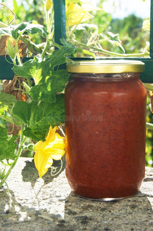 Full jar of homemade jam stock image. Image of country - 76910077