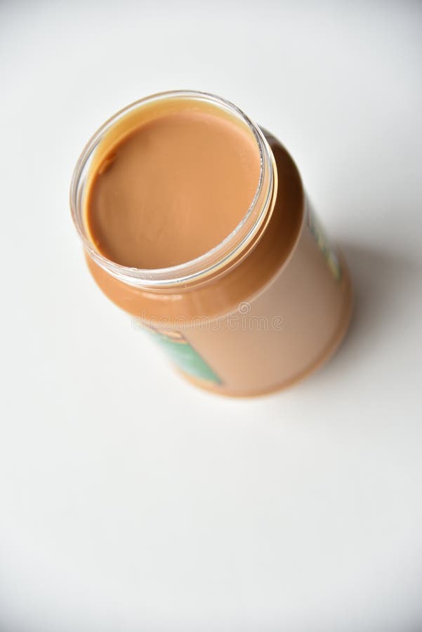 A Full Jar of Nut Paste in the Kitchen Stock Image - Image of texture ...