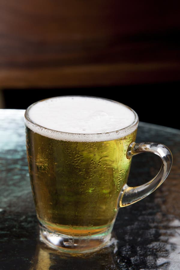 Full Lager Beer in Glass Mug Stock Photo - Image of germany, foaming ...
