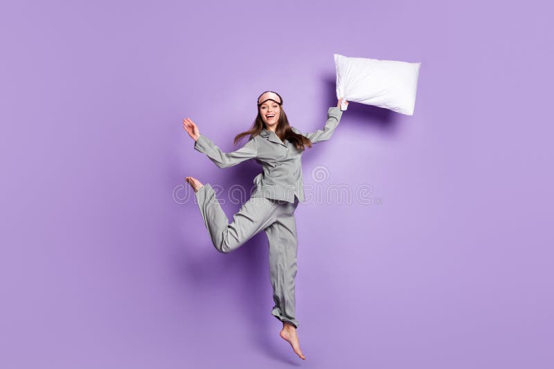 Full Length Body Size View Of Nice Trendy Glad Cheerful Carefree Girl