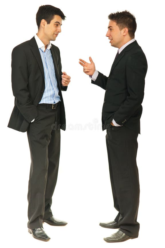 Full Length of Business Men Conversation Stock Photo - Image of ...