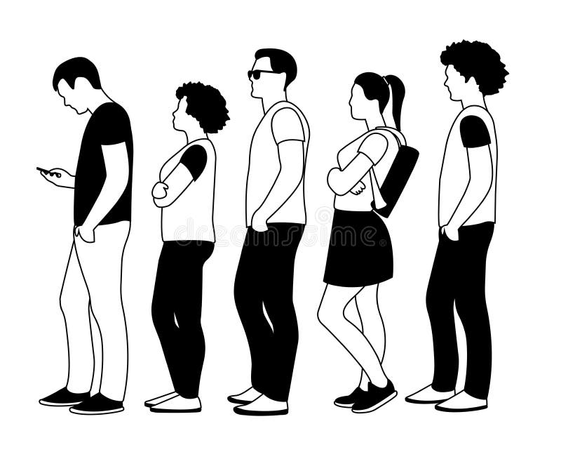 Queue of People. Waiting Women and Men Standing in Line. Queue Wait ... Queue of People. Waiting Women and Men Standing in Line. Queue Wait ...