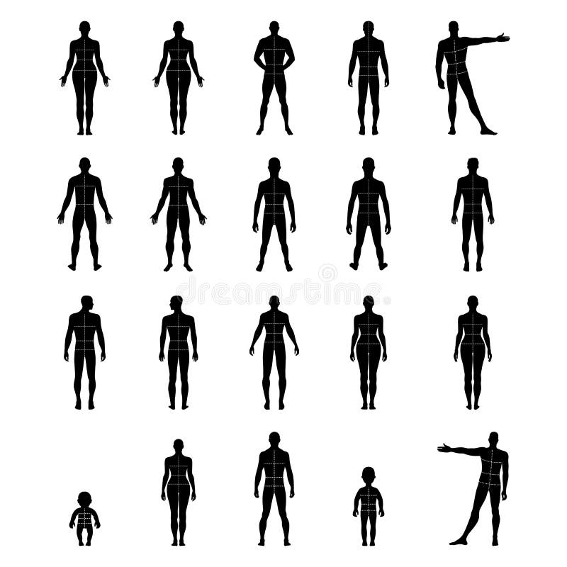 Human Body Outline Front Back Stock Illustrations – 762 Human Body ...