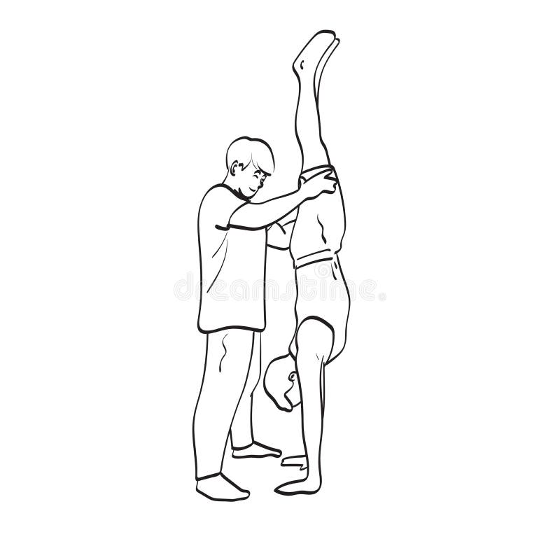 Handstand Line Drawing Stock Illustrations – 60 Handstand Line Drawing ...