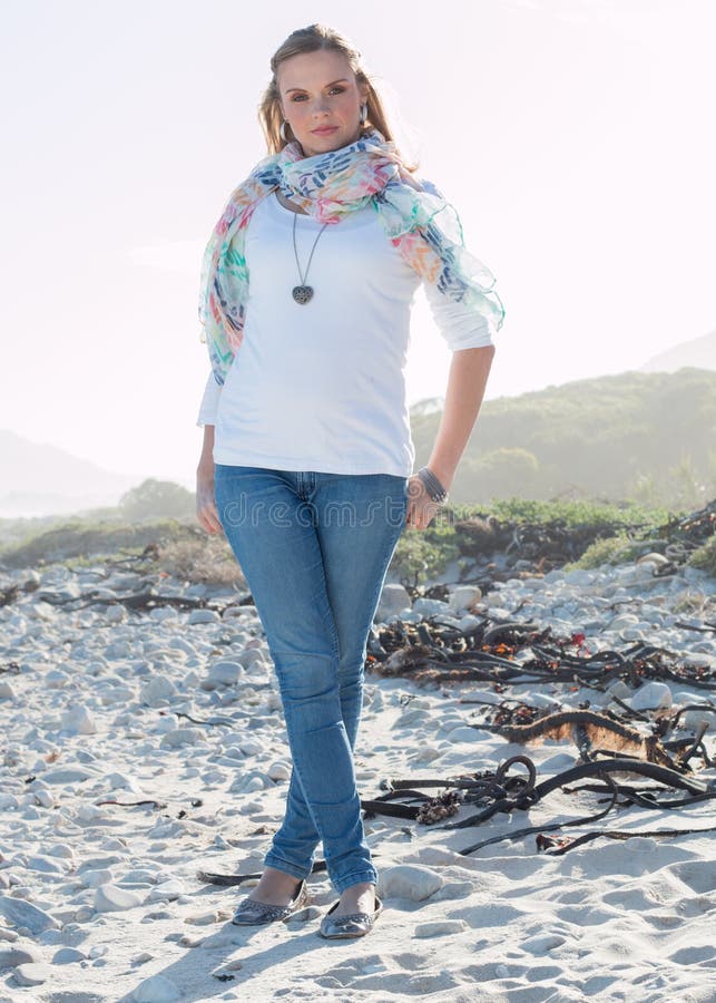 Full Length Model Casual Wear Stock Photo - Image of jean, white: 75153326