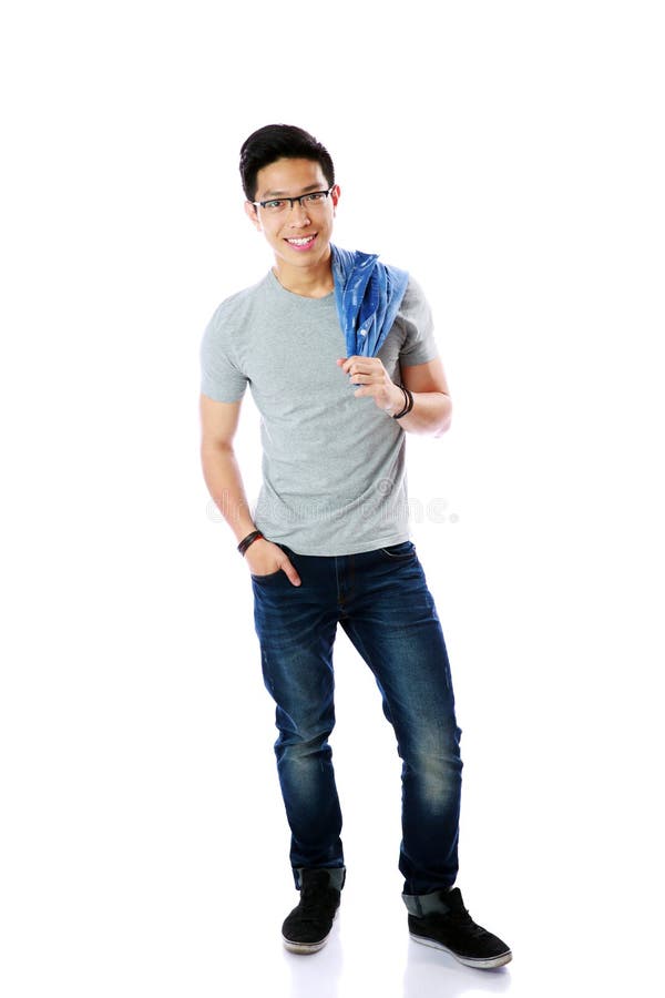 Full Length Portrait Of A Casual Man Standing Stock Photo - Image of ...