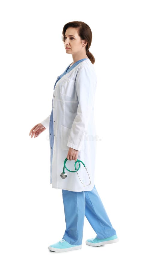 Full Length Portrait of Experienced Doctor in Uniform on White. Medical ... Full Length Portrait of Experienced Doctor in Uniform on White. Medical ...