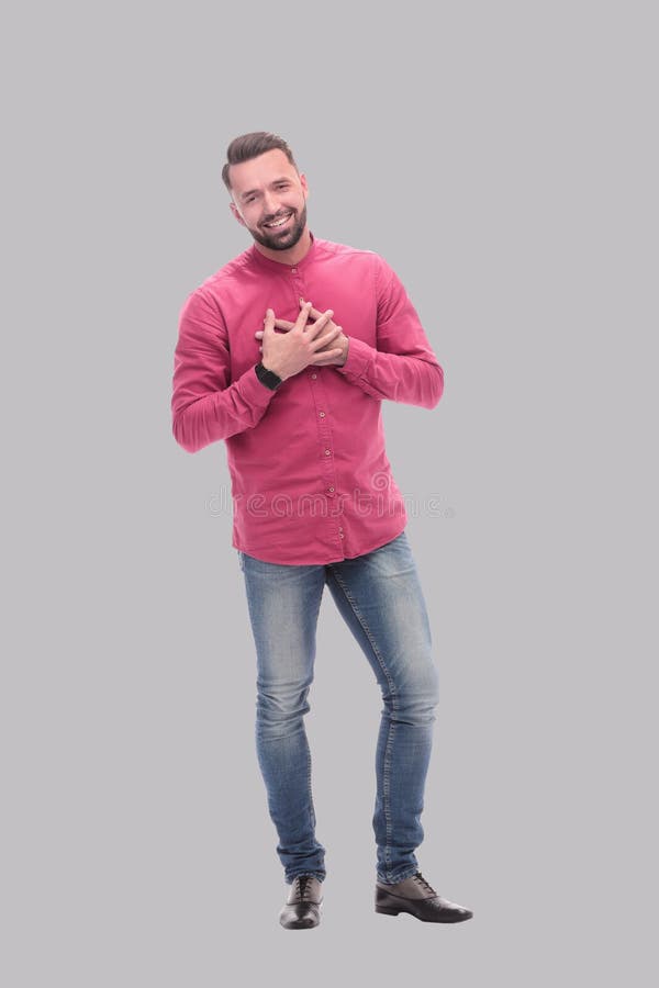 Full-length Portrait of a Friendly Young Man Stock Photo - Image of ...