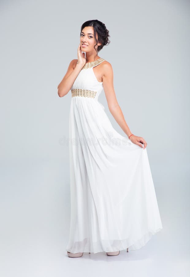 Full Length Portrait of a Happy Attractive Bride Stock Photo - Image of ...