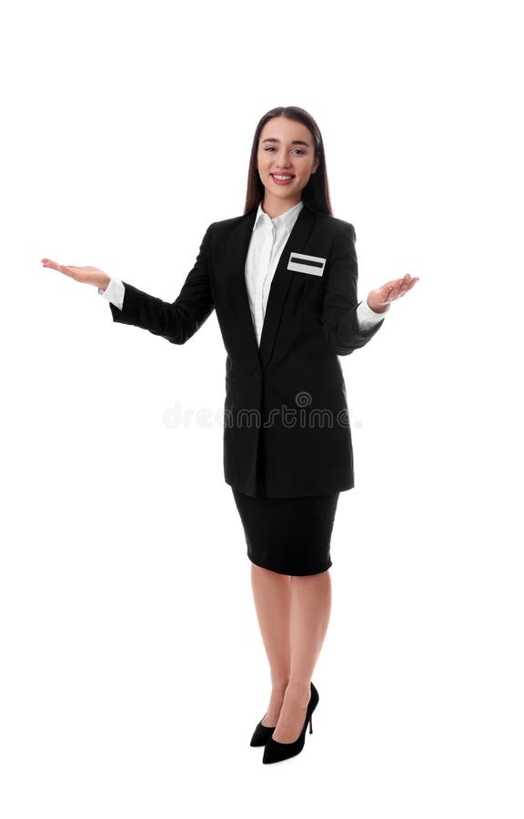 178 Female Hotel Receptionist Uniform White Background Stock Photos ...
