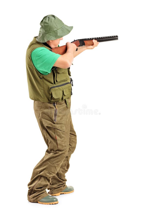 Hunter aiming the hunt stock image. Image of male, game - 16317357