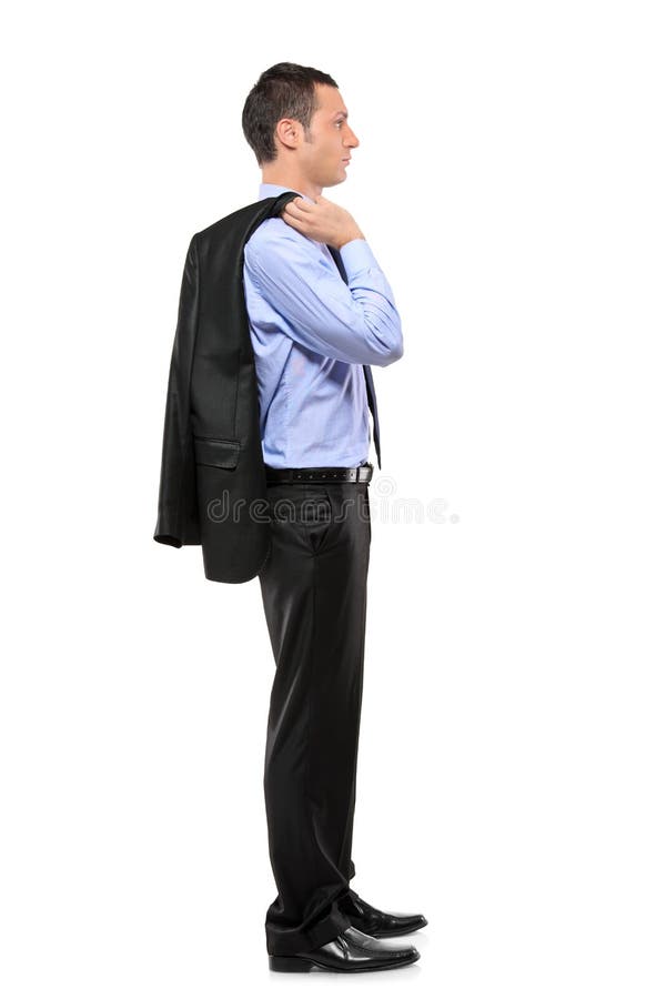 Full Length Portrait of a Man Waiting in Line Stock Photo - Image of ...