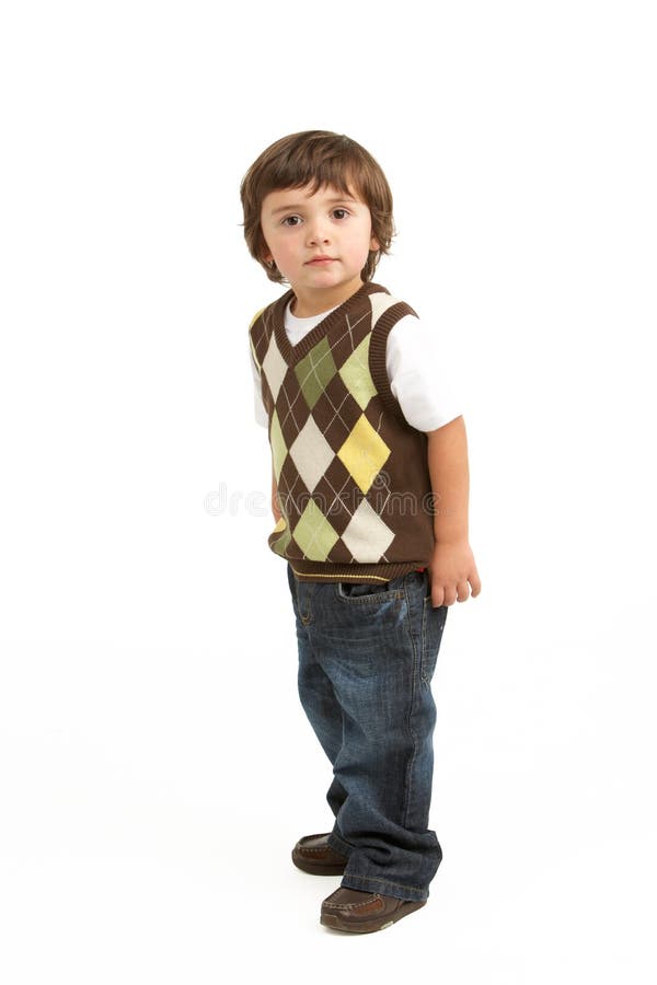 Full Length Portrait of Young Boy Stock Image - Image of white, toddler ...