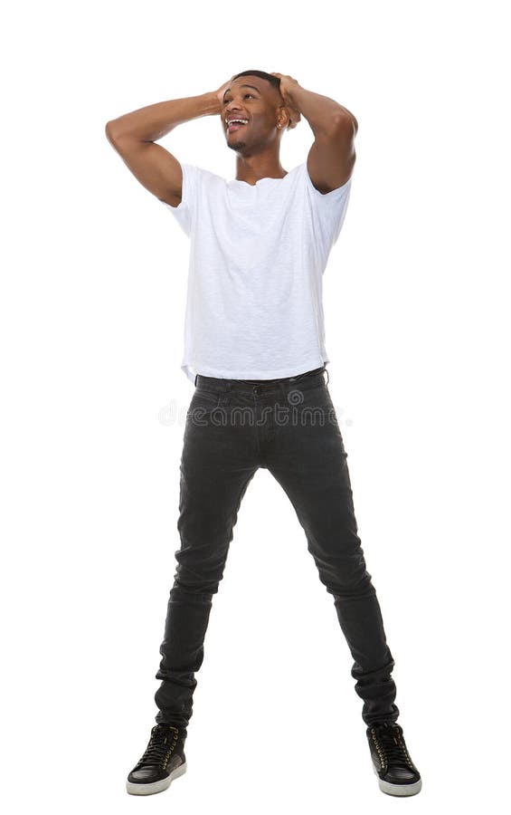 Full Body Portrait of a Handsome Young Man Smiling Stock Photo - Image ...