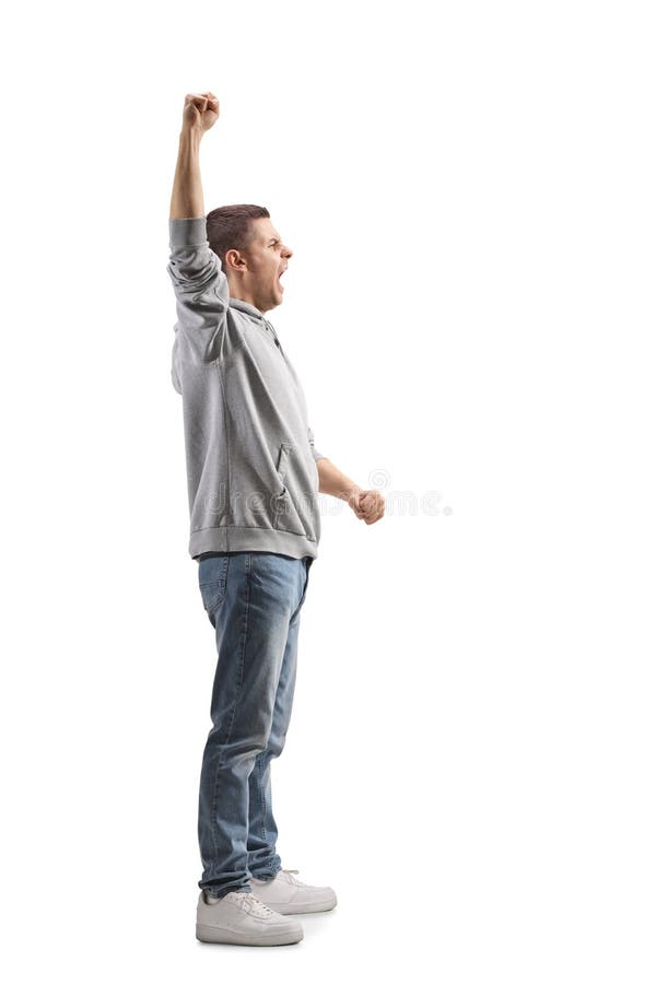 Profile Shot of a Young Man Sitting in a Cafe and Using a Mobile Phone ...