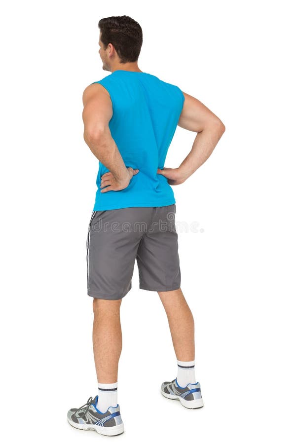Full Length Rear View of a Fit Young Man Stock Photo - Image of view ...