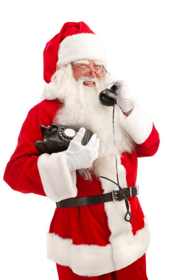 Full Length of Santa Speaking on the Phone Stock Image - Image of santa ...
