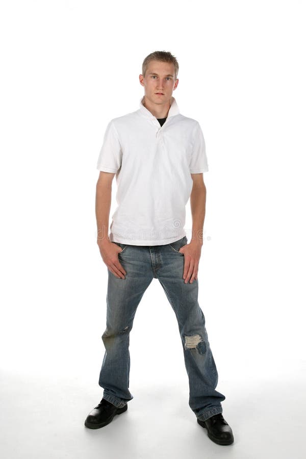 Full length man in denim stock photo. Image of attitude - 5656952