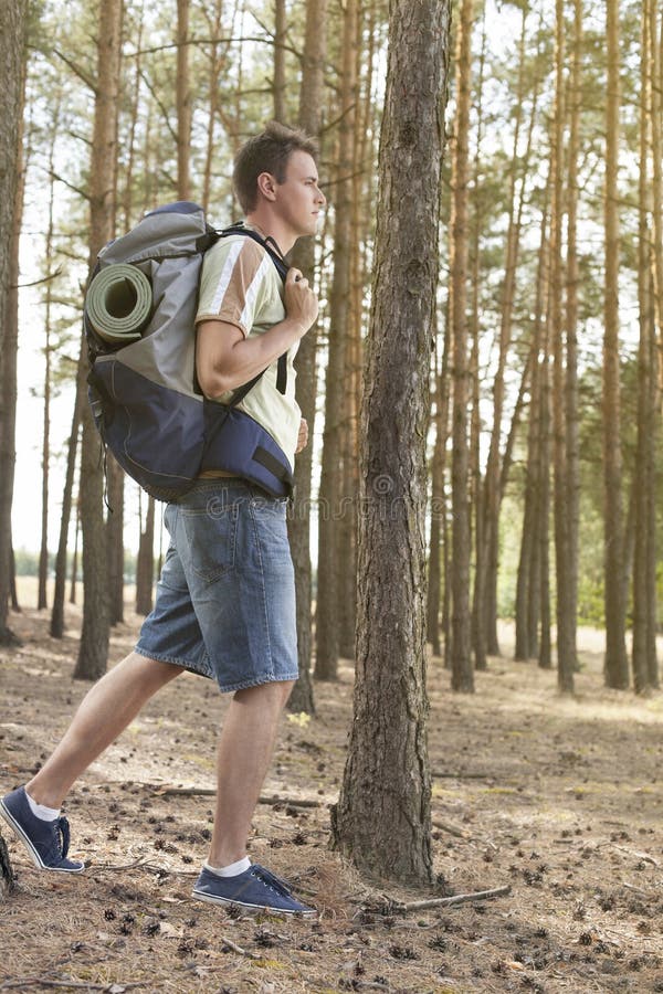 Man hiking with backpack stock image. Image of european - 7329287
