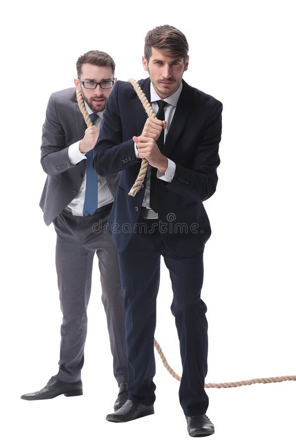 Two Business Men Pulling Rope Competition Stock Photos - Free & Royalty ...