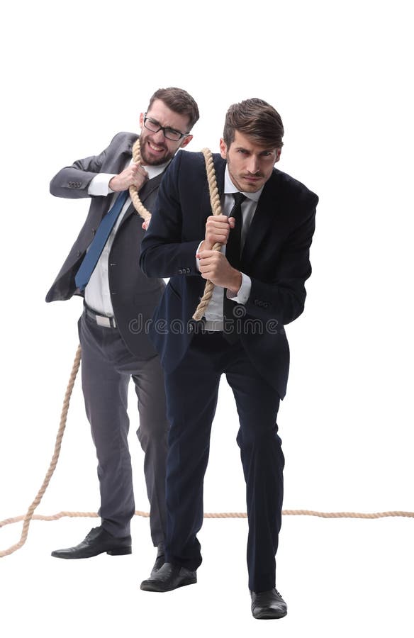 Two Business Men Pulling Rope Competition Stock Photos - Free & Royalty ...