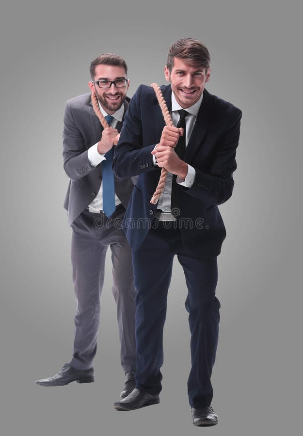Two Business Men Pulling Rope Competition Stock Photos - Free & Royalty ...