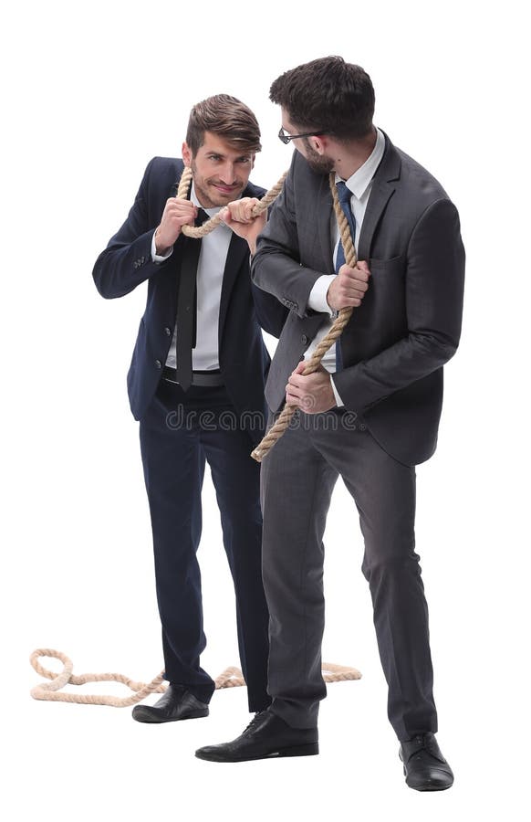 Two Business Men Pulling Rope Competition Stock Photos - Free & Royalty ...