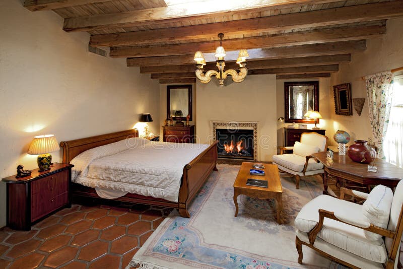 Full Length View of Bedroom Interior Stock Image - Image of glass ...