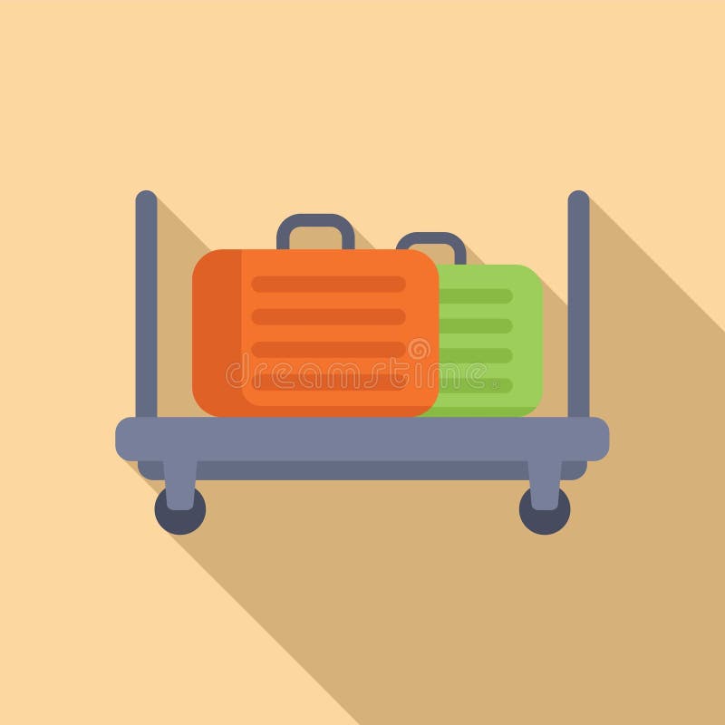 Full Luggage Trolley Icon Flat Vector. Support Platform Stock Vector ...