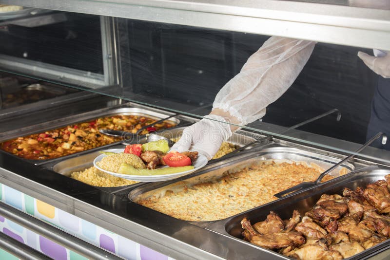 Full lunch service station stock image. Image of cafeteria - 81640961