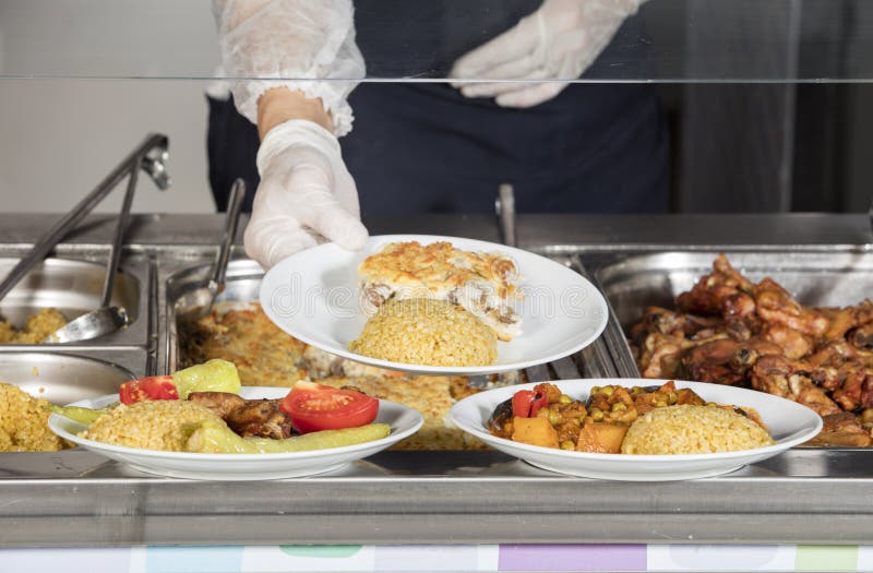 Full lunch service station stock image. Image of standing - 87436671