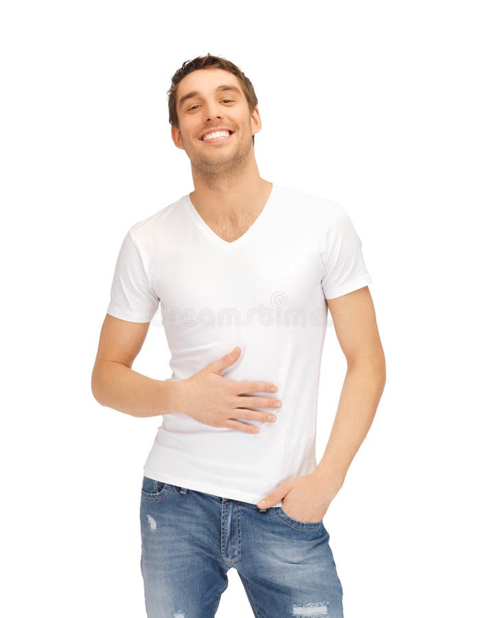 Full man in white shirt stock photo. Image of blank, handsome - 39714684