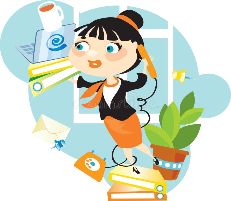 Full mess! stock vector. Illustration of phone, slow, clumsy - 9732488