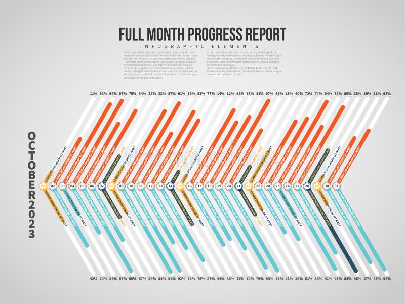 Full Month Progress Report Infographic Stock Vector - Illustration of ...