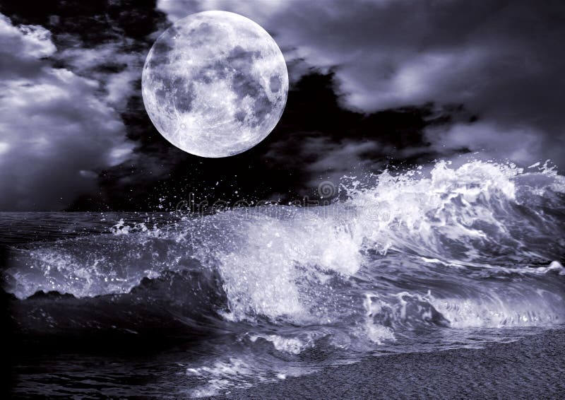 Full moon over water stock image. Image of background - 16643541