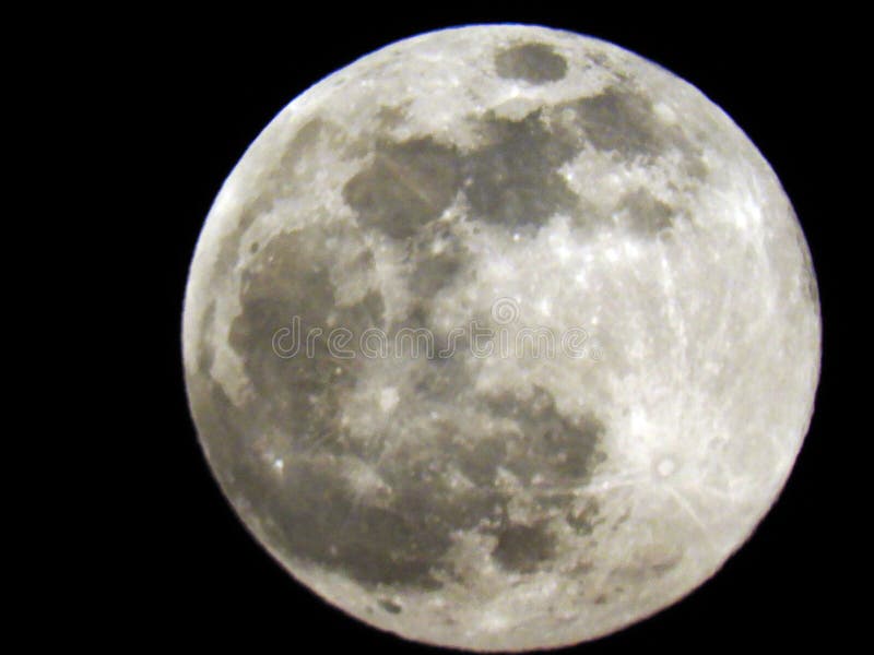 Full Bright Moon in Night Sky Above Stock Photo - Image of perspective ...