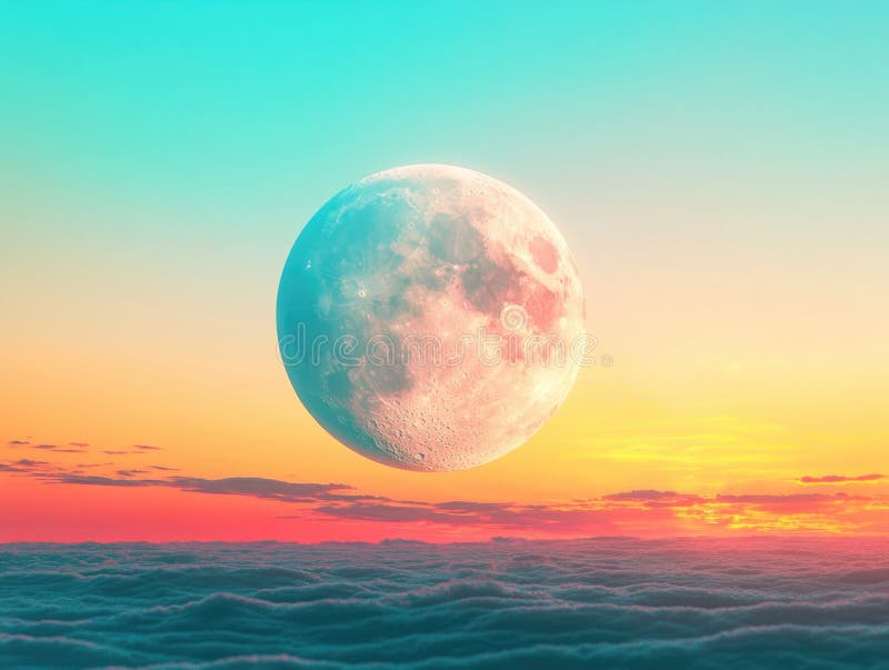 Full Moon Above Clouds stock photo. Image of lunar, cloud - 375850928