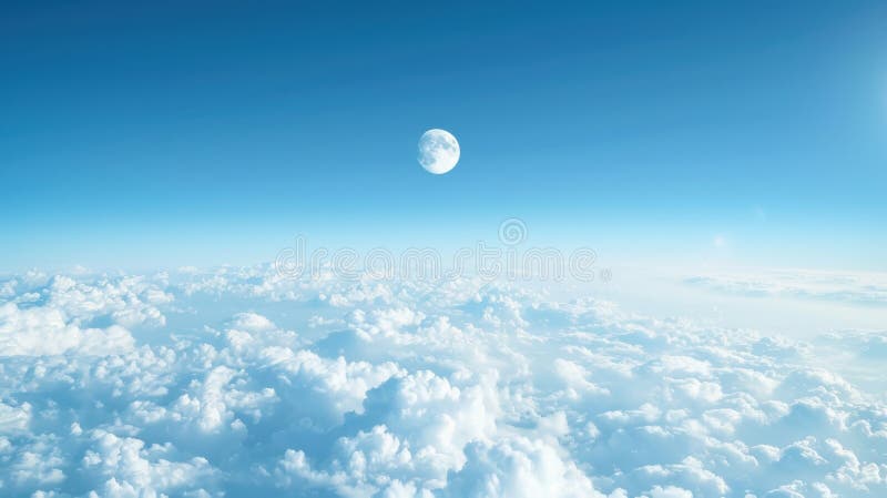 The Full Moon is Above the Earth. View of the Moon from Space Stock ...