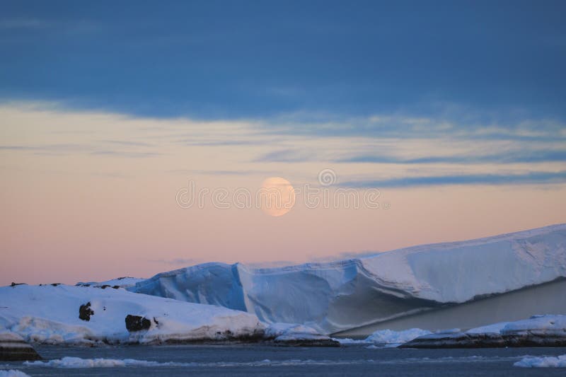 The Full Moon. Antarctica Sky Stock Image - Image of dramatic, isolated ...
