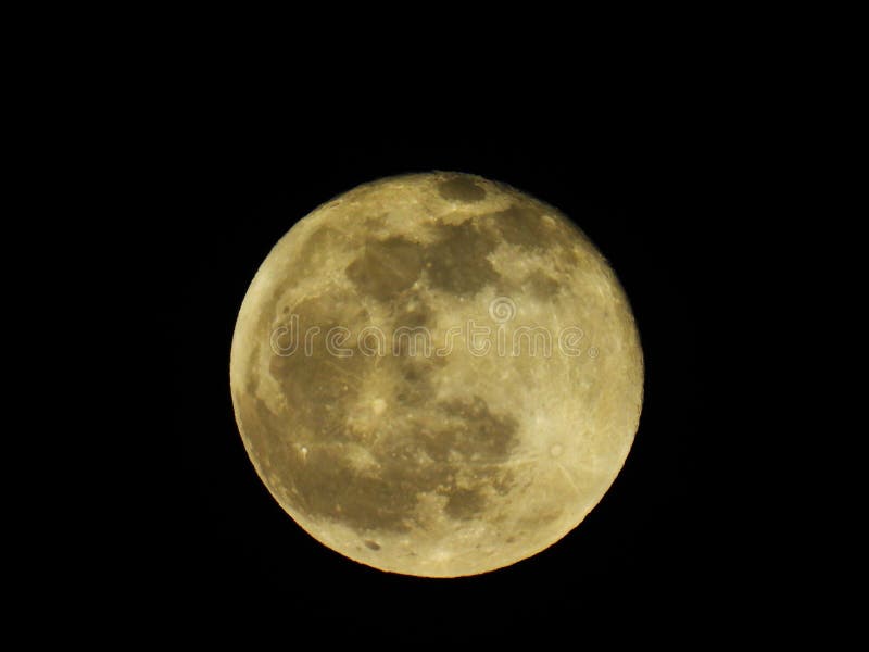 Full Moon in Greyscale Contrast Color Centered in Black Sky Stock Photo ...