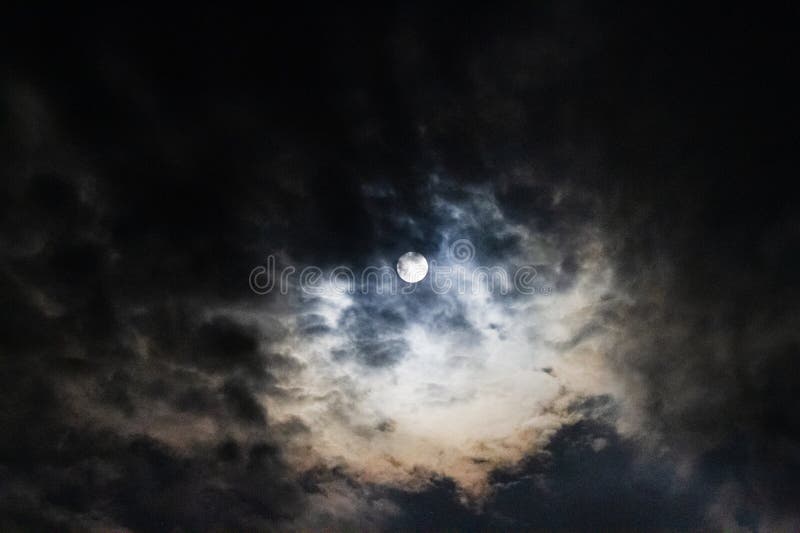 Full Moon Astral Sky with Colorful Clouds Stock Photo - Image of april ...